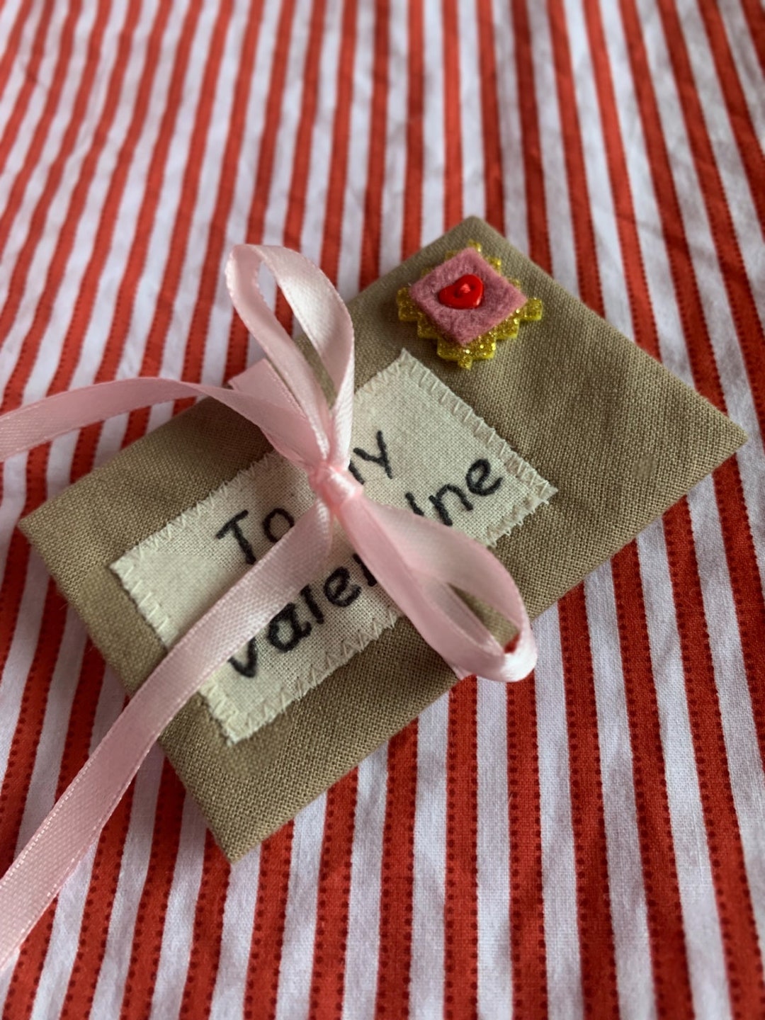 Fabric Love Letter, Valentine Envelope, Valentine’s Gift, Personalised ...