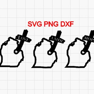 SVG PNG DXF Michigan Map Love Hope Faith Downloadable - Etsy