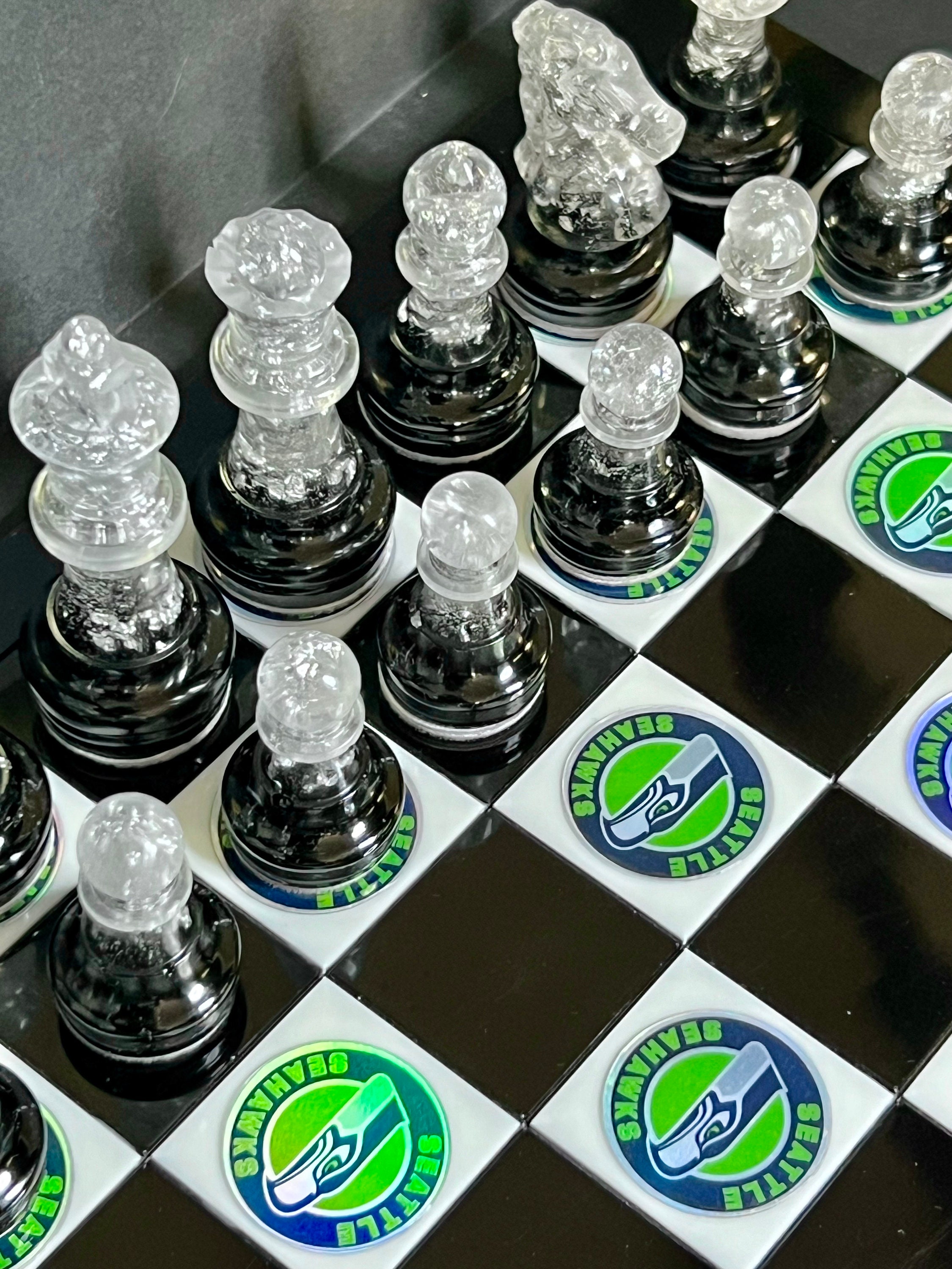 NFL 2 in 1 Chess/ Checker Board Game Set Charcuterie Tray ...