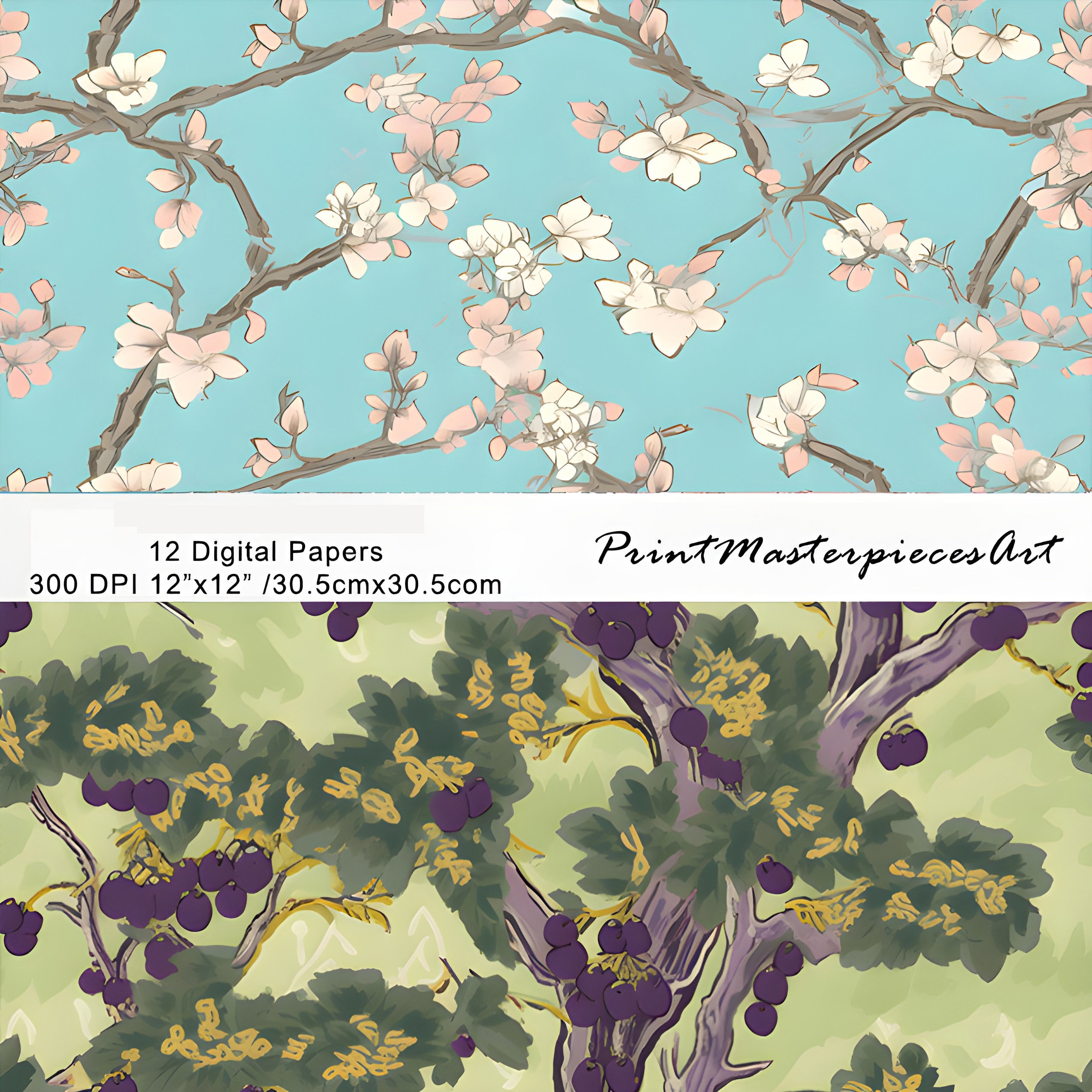 Van Gogh Digital Paper, Vincent Van Gogh Seamless Pattern Themed on Van ... Van Gogh Digital Paper, Vincent Van Gogh Seamless Pattern Themed on Van ...