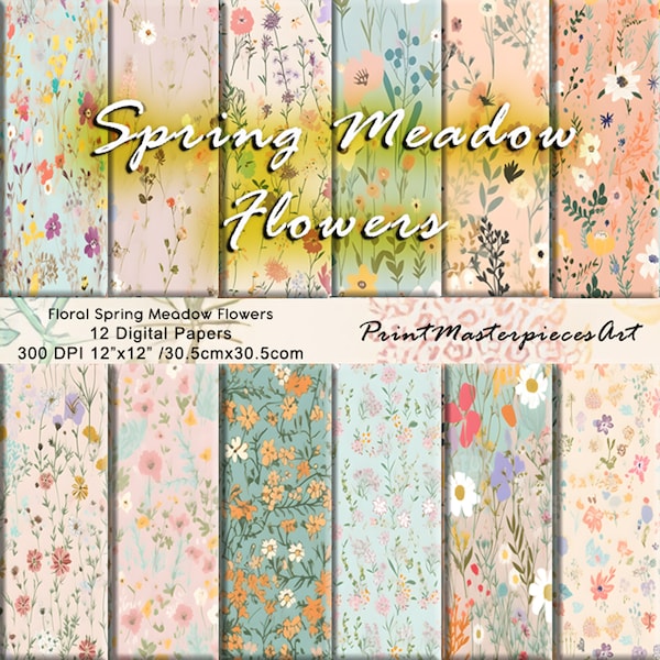 Flower Digital Paper - Etsy