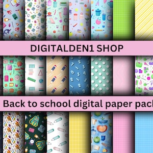 Back to School Digital Paper: Teacher Patterns, School Backgrounds (JPG ...