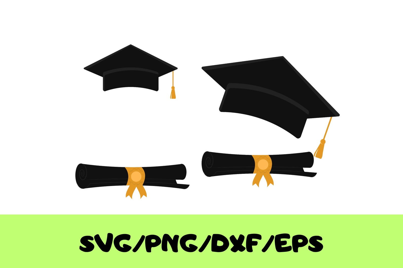 Graduation Cap SVG, Graduation Hat SVG, Graduation Clipart, Silhouette ...