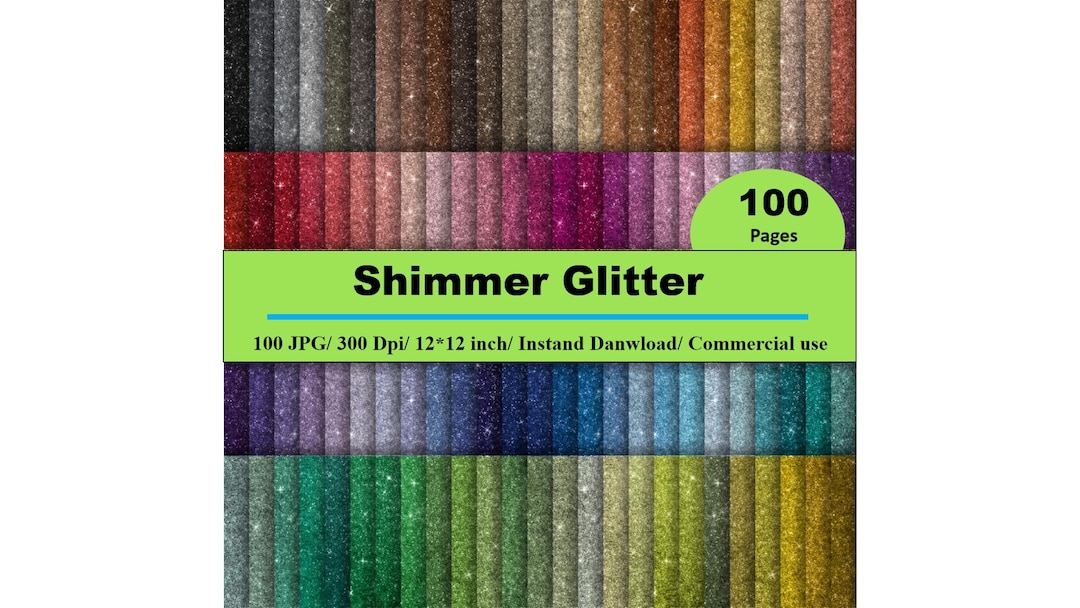 100 Shimmer Glitter Texture Papers in 12inch, 300 Dpi Planner Paper ...