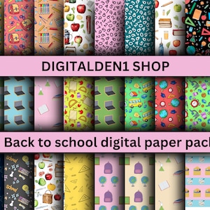 Back to School Digital Paper: Teacher Patterns, School Backgrounds (JPG ...