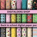 Back to School Digital Paper: Teacher Patterns, School Backgrounds (JPG ...