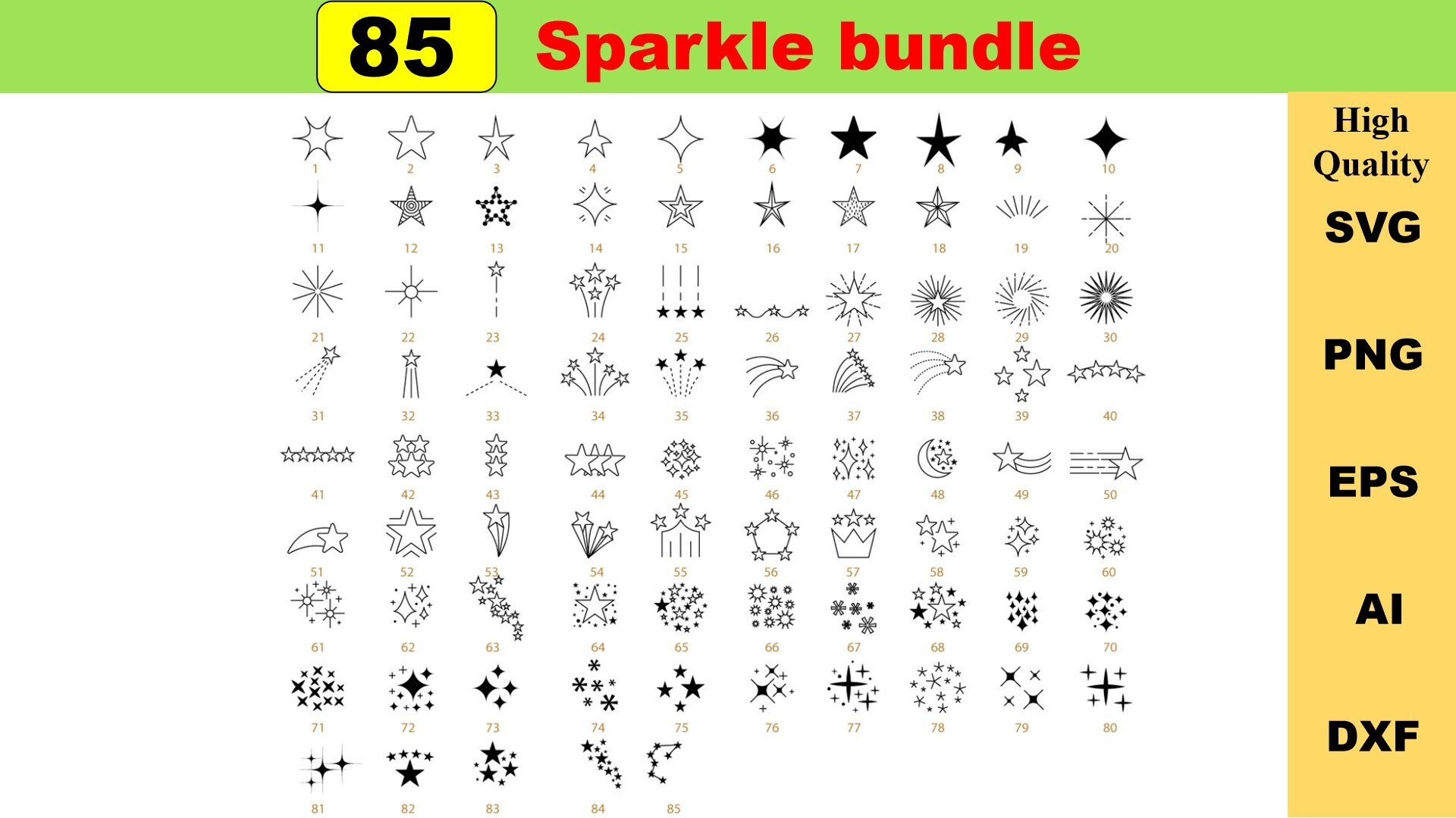 Sparkle SVG Bundle, Sparkle Stars SVG, Stars Svg, Star Clipart, Bright Stars, Twinkle Stars ...