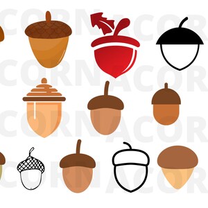 Acorn SVG Bundle: Oak Nut Clipart, Cut Files (digital Download) - Etsy