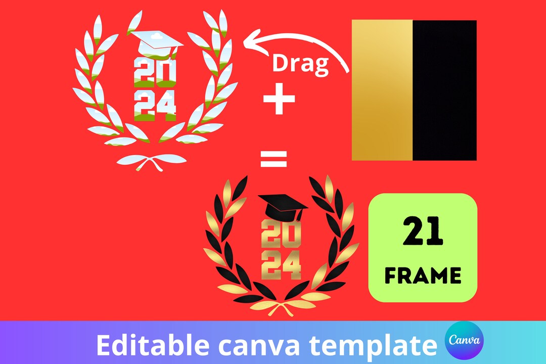 Graduation Canva Frame Template 24 Graduate Canva Frames Bundle Class ...