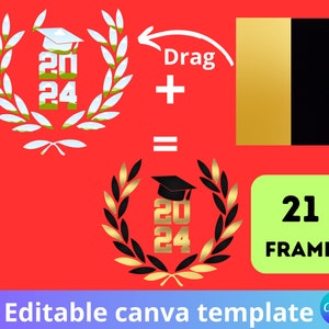 Graduation Canva Frame Template 24 Graduate Canva Frames Bundle Class ...