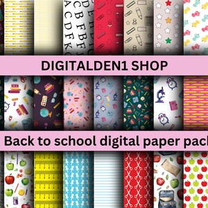 Back to School Digital Paper: Teacher Patterns, School Backgrounds (JPG ...