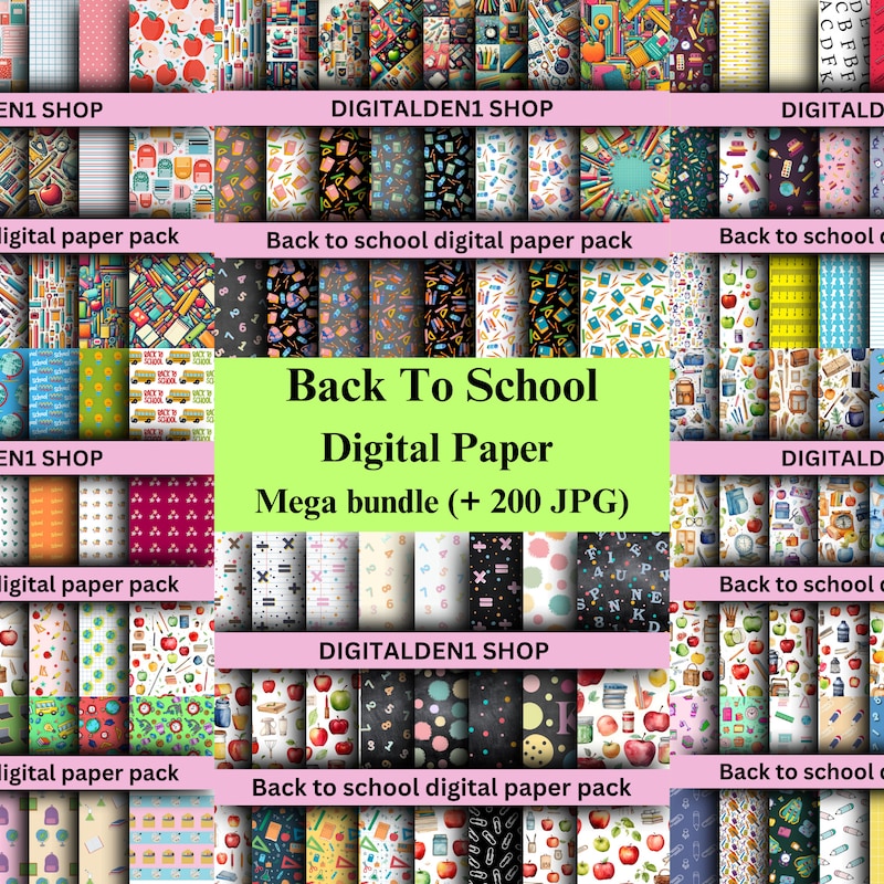 School Digital Background - Etsy