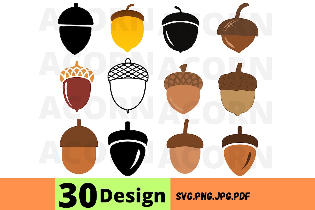 Acorn SVG Bundle: Oak Nut Clipart, Cut Files (digital Download) - Etsy