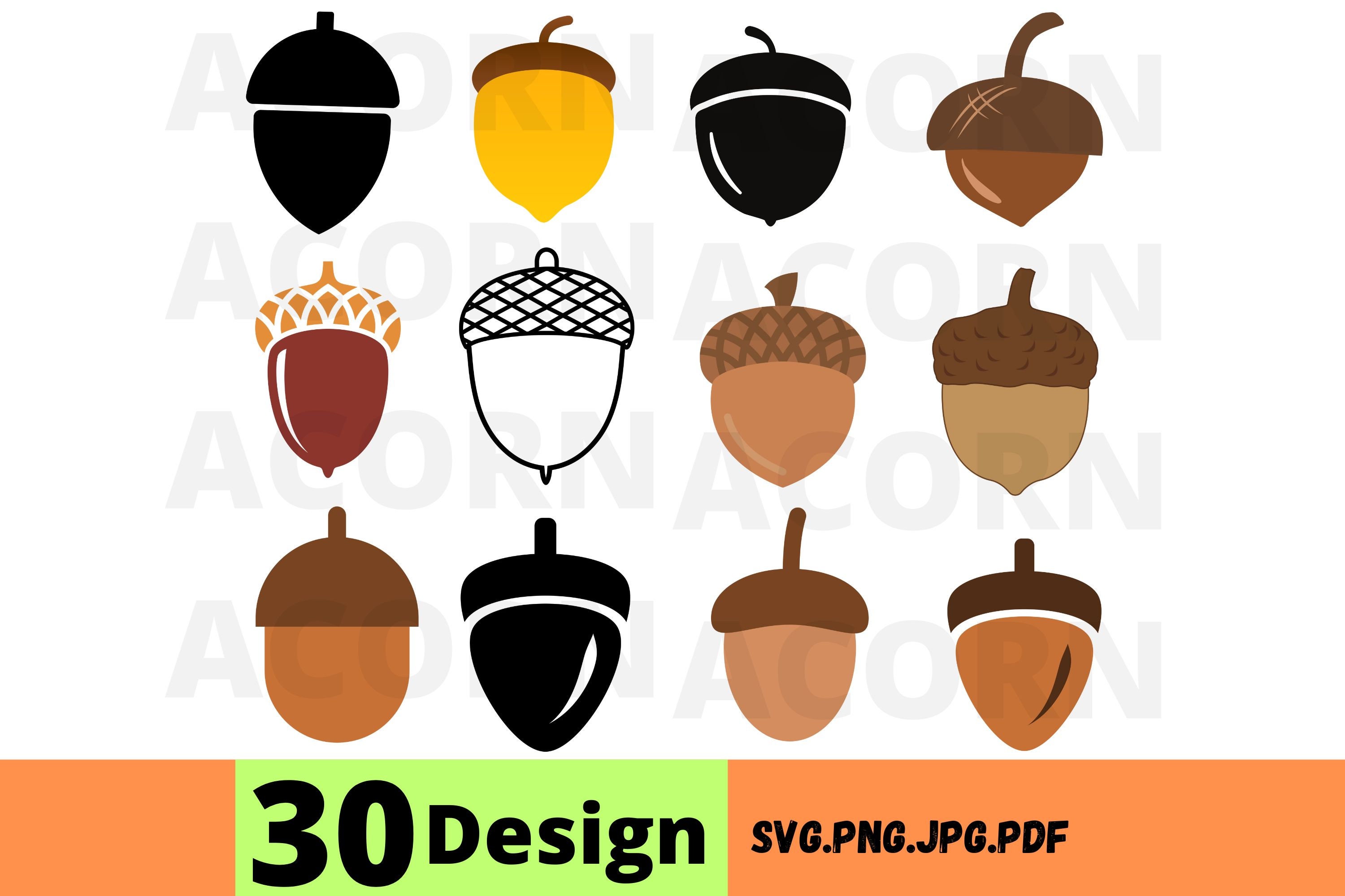30 Acorn SVG Bundle,acorn Clipart,acorn Svg,acorn Vector,acorn Png,oak ...