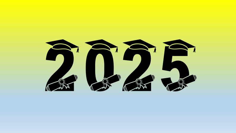 Graduation Letters and Numbers SVG PNG: Graduation Cap 2025 (digital ...