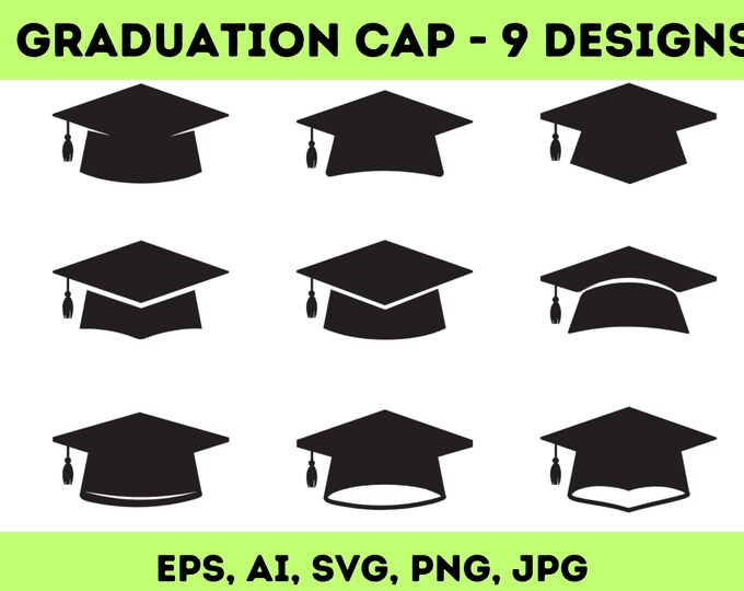 Graduation Cap SVG, Graduation Hat SVG, Graduation Clipart, Silhouette ...
