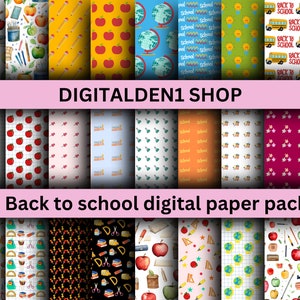 Back to School Digital Paper: Teacher Patterns, School Backgrounds (JPG ...