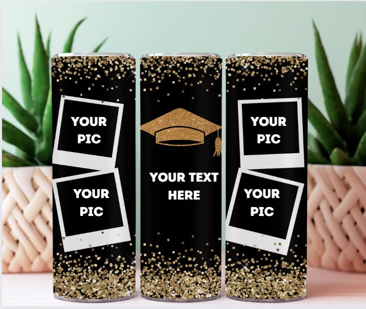 Personalized Graduation Photo Tumbler PNG Wrap and Canva Template ...