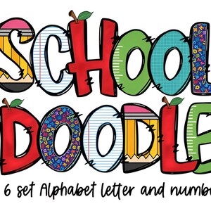 Doodle Alphabet PNG Clipart: Back to School Letters & Numbers (digital ...