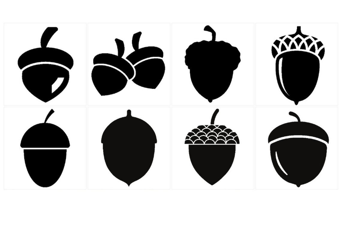 Acorn Svg, Oaknut Svg, Acorn Silhouette, Téléchargement Instantané, SVG ...