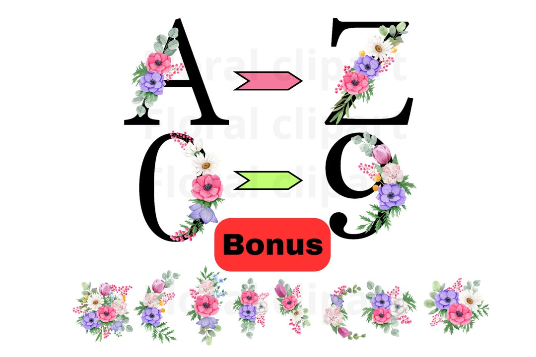 Floral Letters Png, Floral Numbers Png, Wildflowers Png, Flower ...