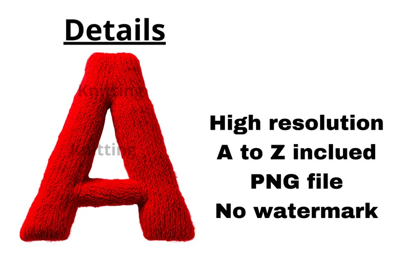 Knitted Alphabet Sublimation PNG, Cozy Red Knitted Alphabet, Knitting ...
