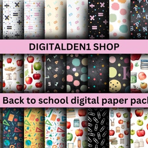 Back to School Digital Paper: Teacher Patterns, School Backgrounds (JPG ...