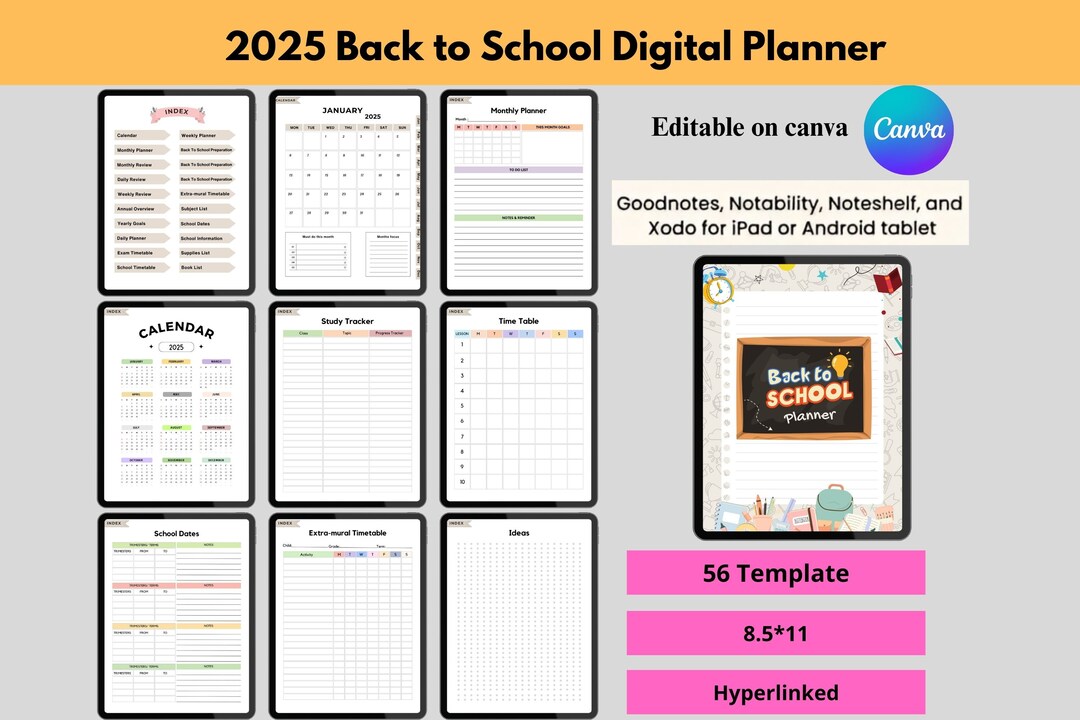 2025 Back to School Digital Planner | Back to School | First Day of ...