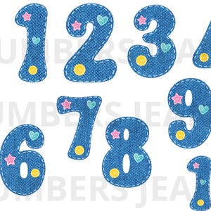 Number Jeans Clipart, Clipart Numbers, Numbers Bundle, Numbers 0 to 10 ...