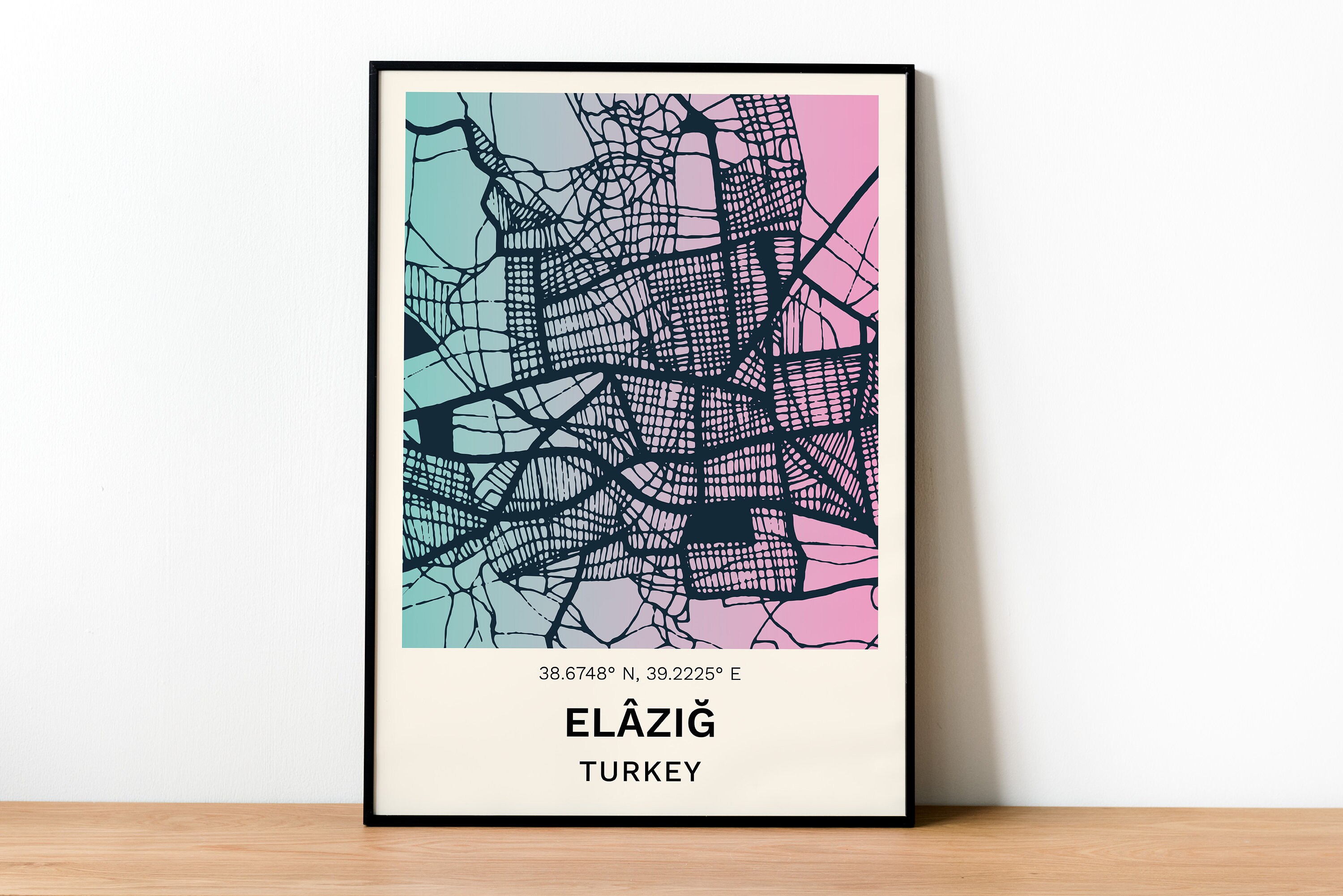 City Map Print, City Map Poster, Elazig Map, Elazig Print, Elazig Wall ...