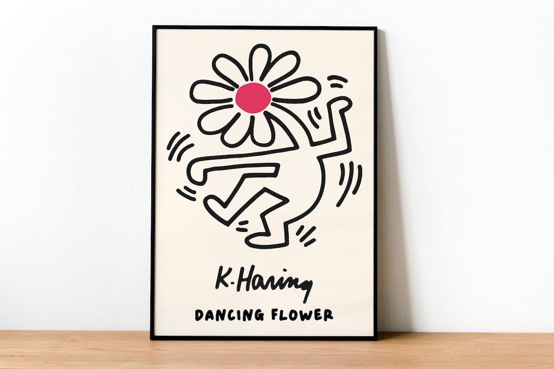 Keith Haring Art, Keith Haring Dancing Flower, Exhibition Poster ...