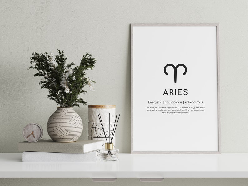 Aries Star Sign | Instant Download Print | Zodiac Art Printable ...