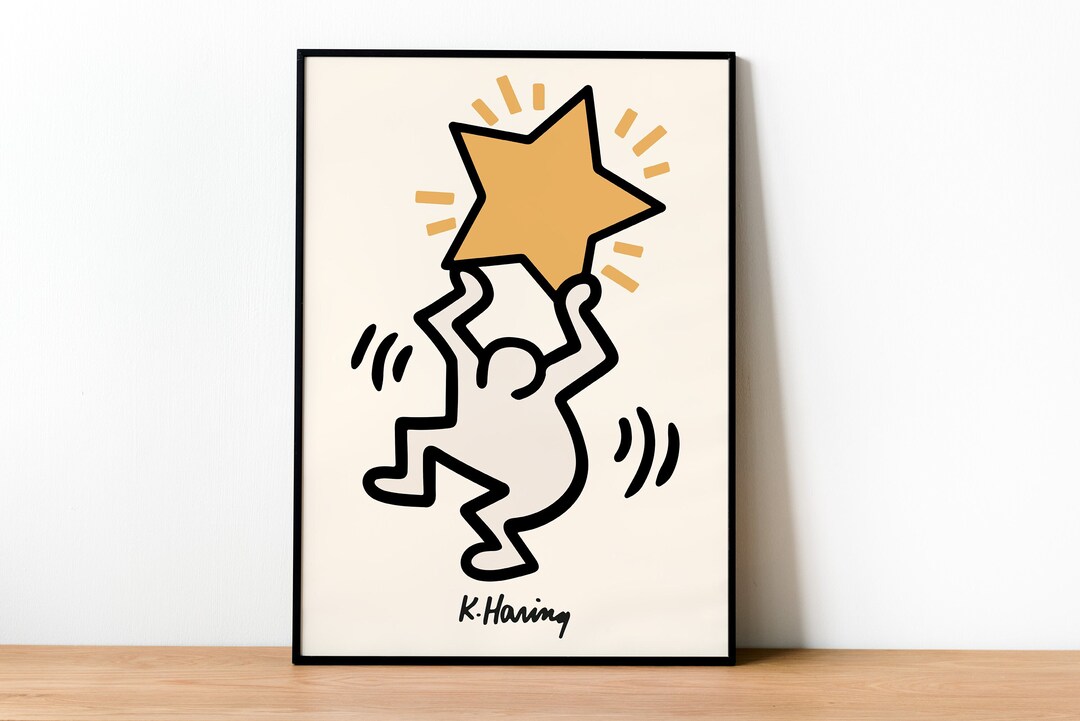 Keith Haring Art, Keith Haring Star, Exhibition Poster, Yellow Star ...