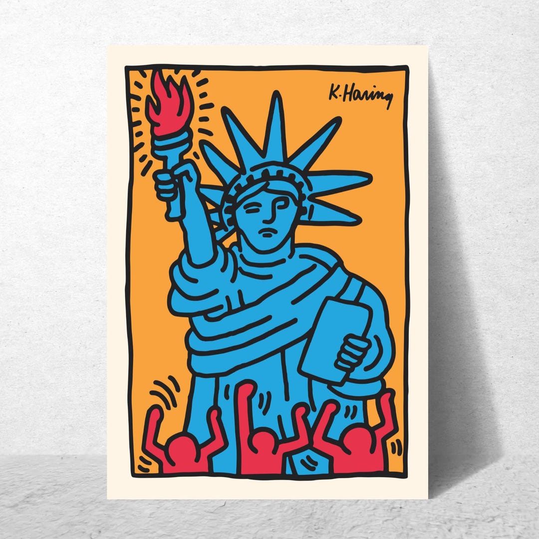 Keith Haring Statue of Liberty Digital Print | Iconic Pop Art Wall Art ...