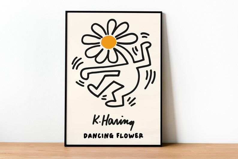 Keith Haring Art, Keith Haring Dancing Flower, Exhibition Poster ...