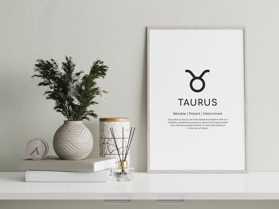 Taurus Star Sign | Instant Download Print | Zodiac Art Printable ...