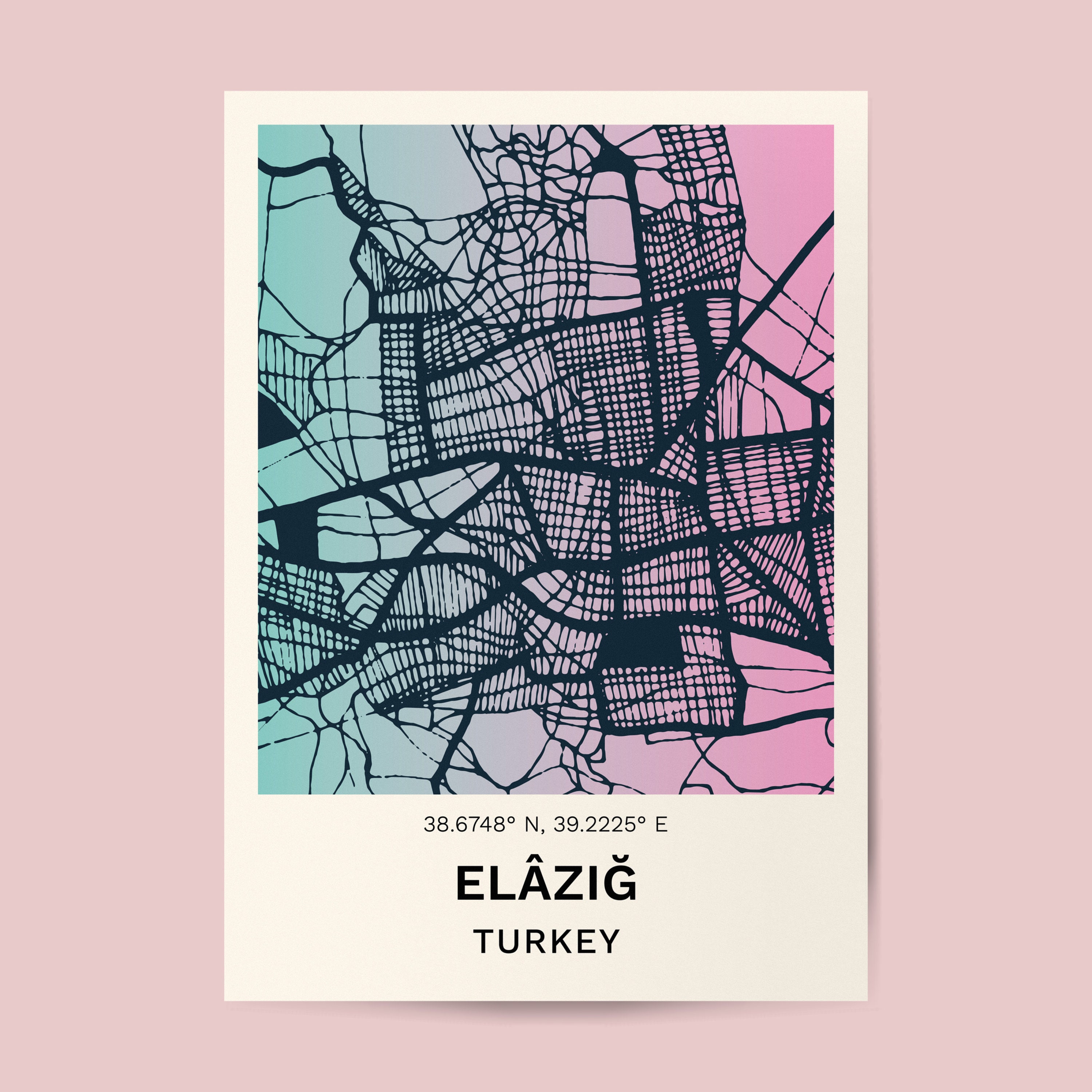City Map Print, City Map Poster, Elazig Map, Elazig Print, Elazig Wall ...