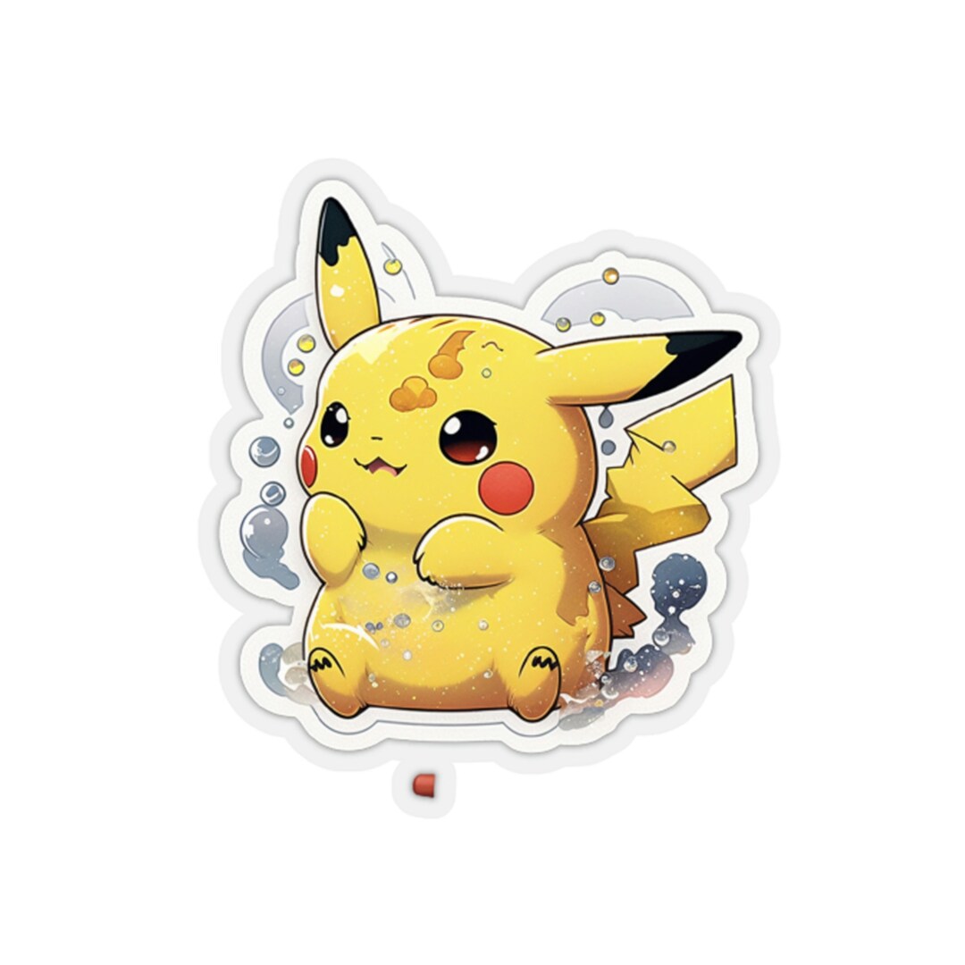 Pikachu Playing in Bubbles Kiss-cut Stickers - Etsy