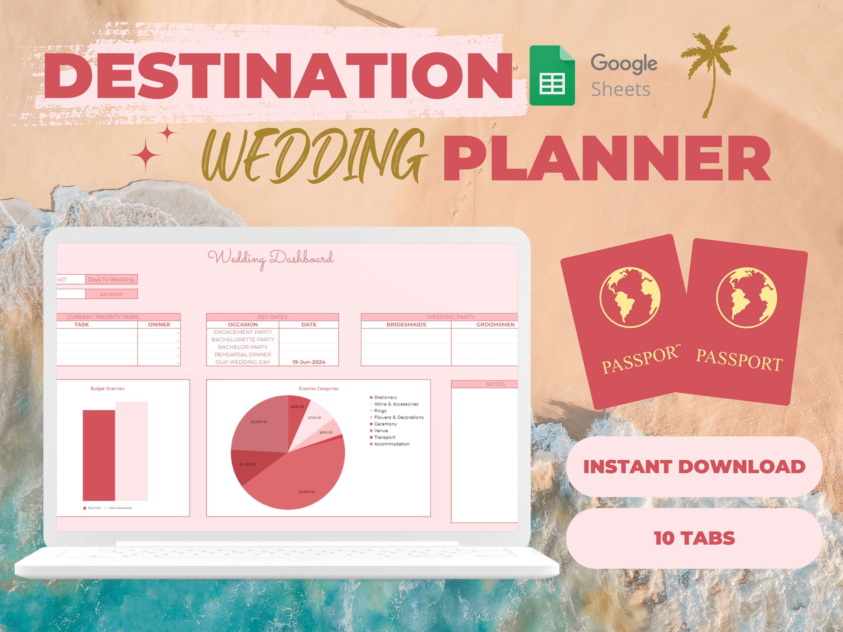 Destination Wedding Planner Spreadsheet Abroad Wedding Planning Google ...