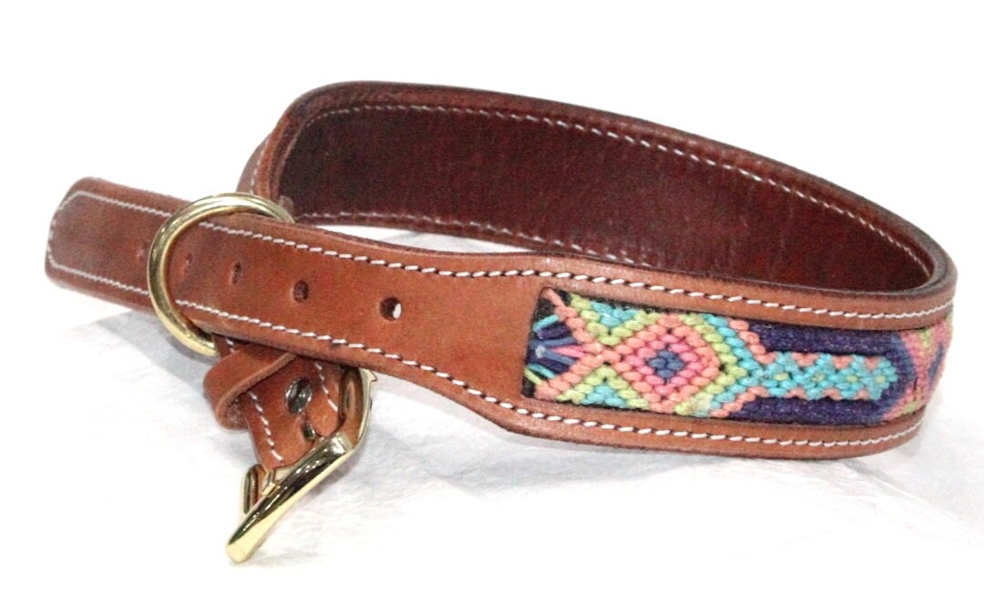 Studded Leather Dog Collar, Chocolate Black, Adjustable (19-23 Inches ...