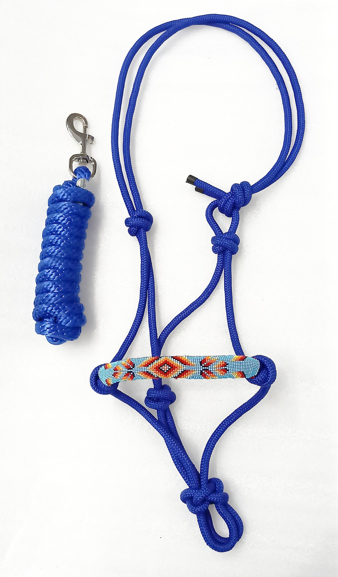 Beaded Design Horse Rope Halter: Braided Polypropylene, Matching Rope ...
