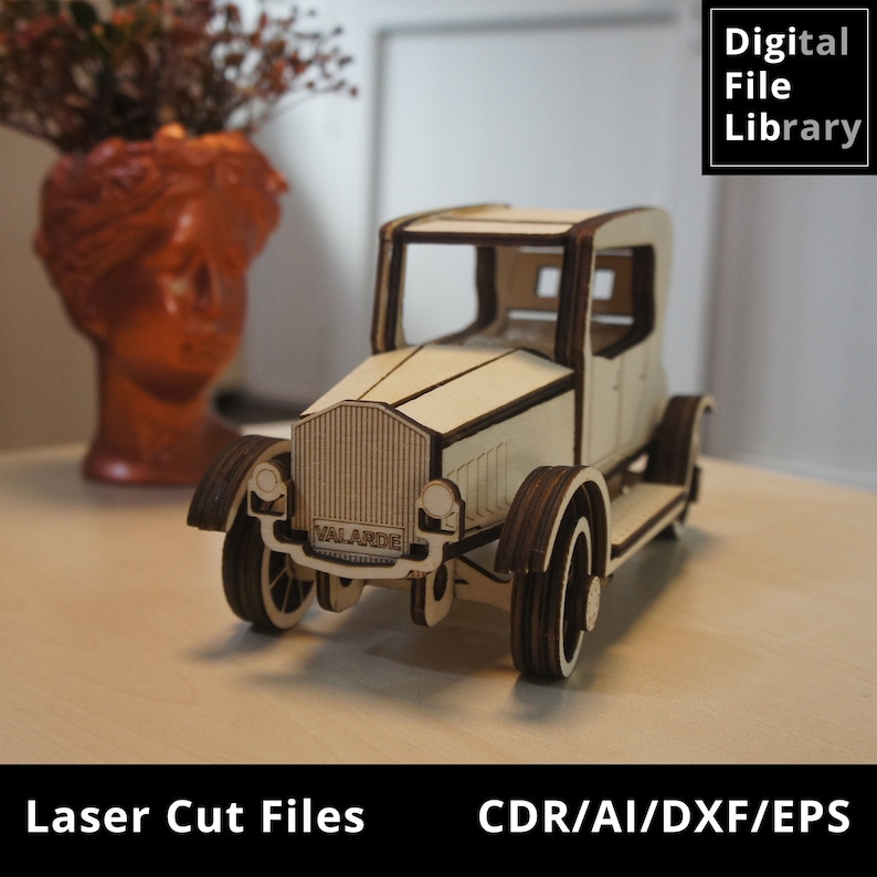 Retro Wooden Car Laser Cut File CDR/DXF/EPS | Digital Download - Etsy