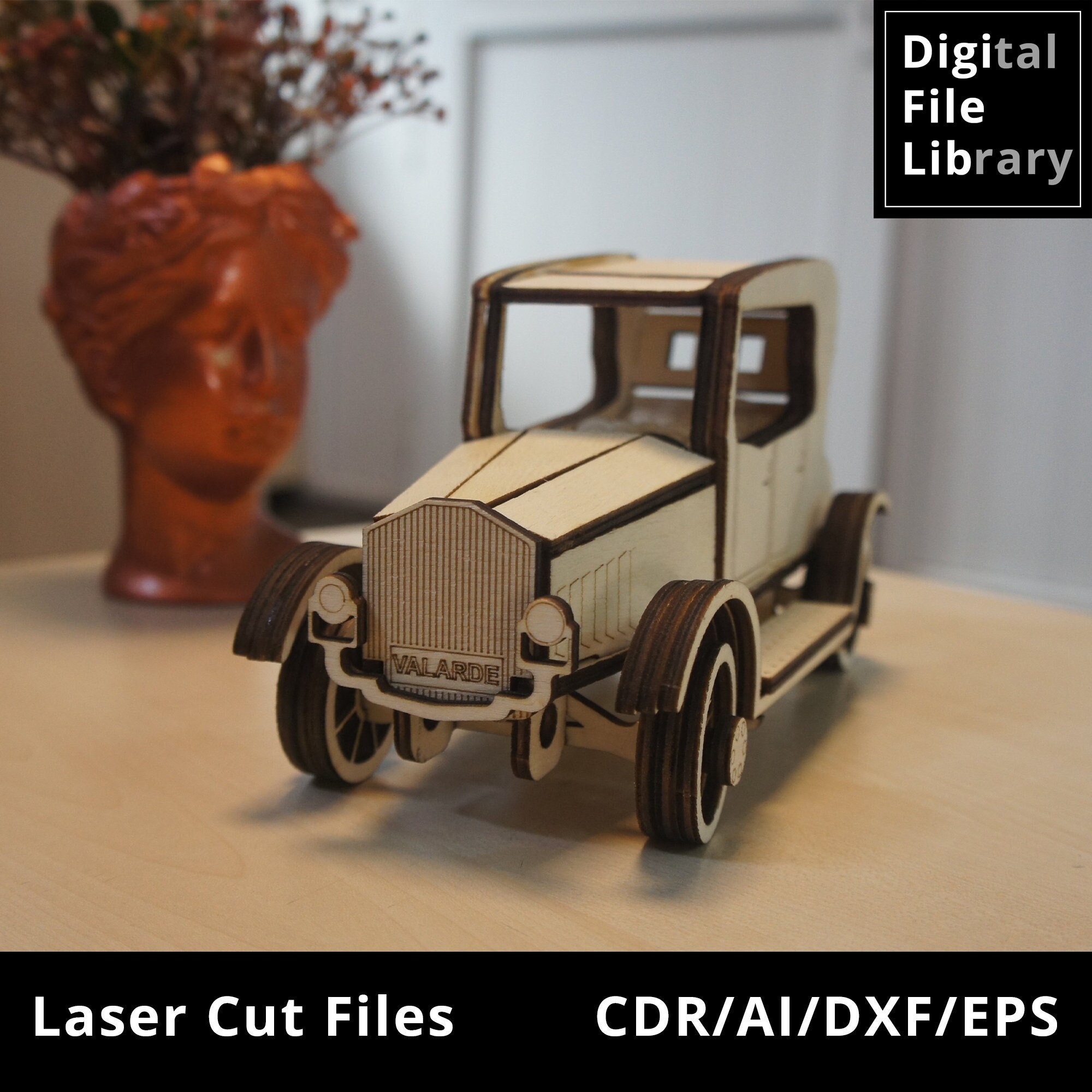 Retro Wooden Car Laser Cut File CDR/DXF/EPS | Digital Download - Etsy