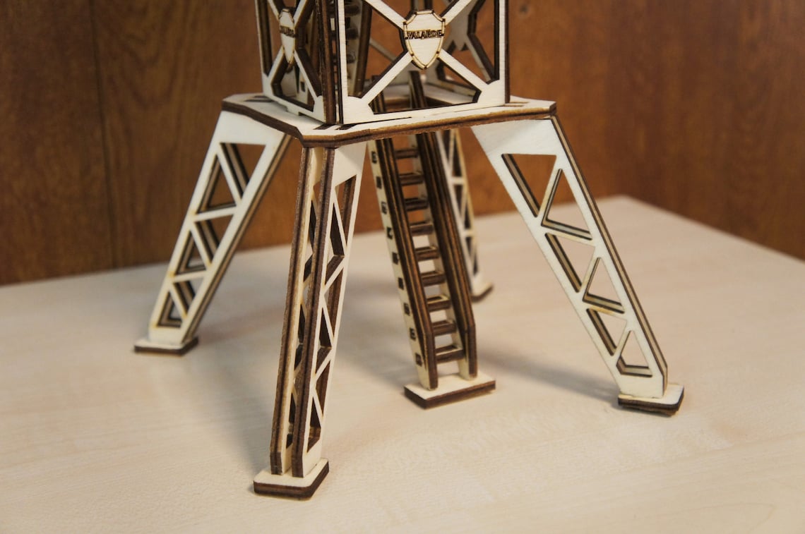 Military Observation Tower CNC Laser Cut File, 3D Wooden Puzzle ...