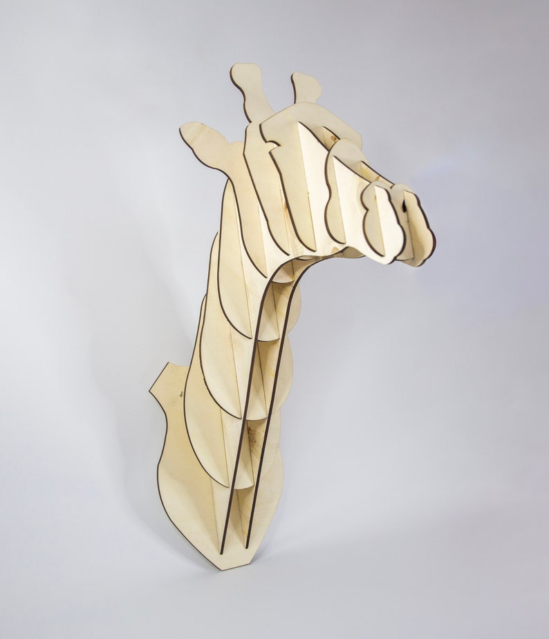Wooden Giraffe Head Trophy Wall Decor Laser Cut File | Digital Download ...