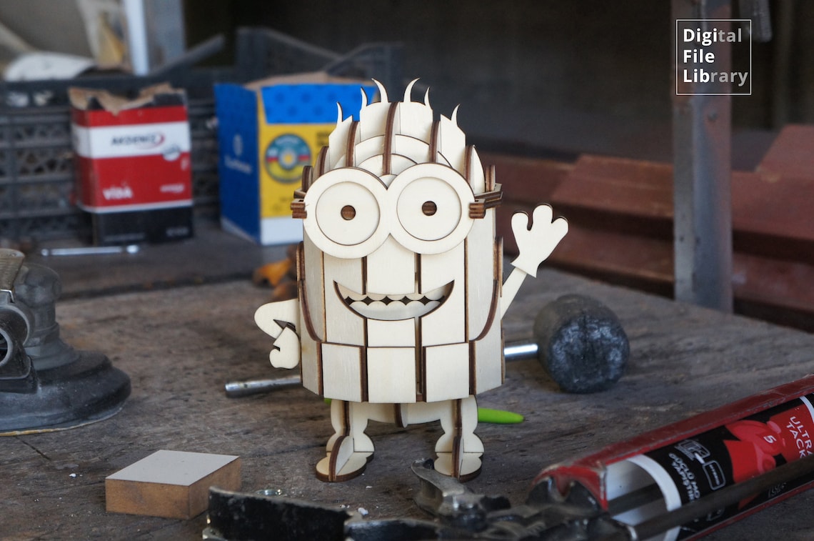 Minion Pencil Holder 3D Model Laser Cut File | Digital Download | Cdr ...