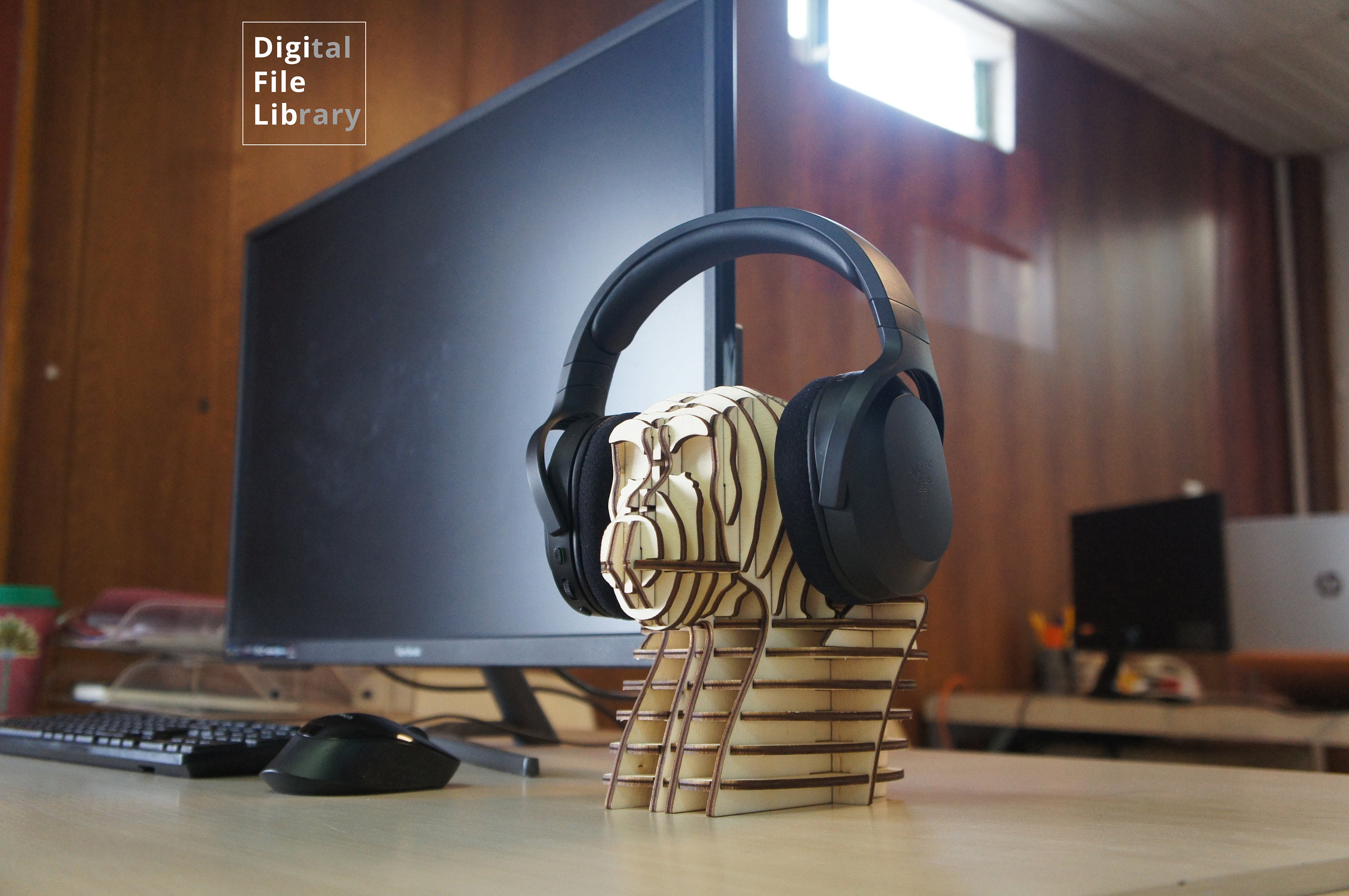 Monkey Headphone Stand Laser Cut File Digital Download Cdr/dxf/svg/eps ...