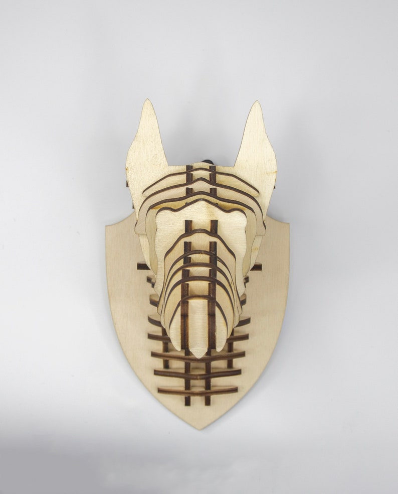 Wooden Doberman Dog Head Trophy Wall Decor Laser Cut File | Digital ...