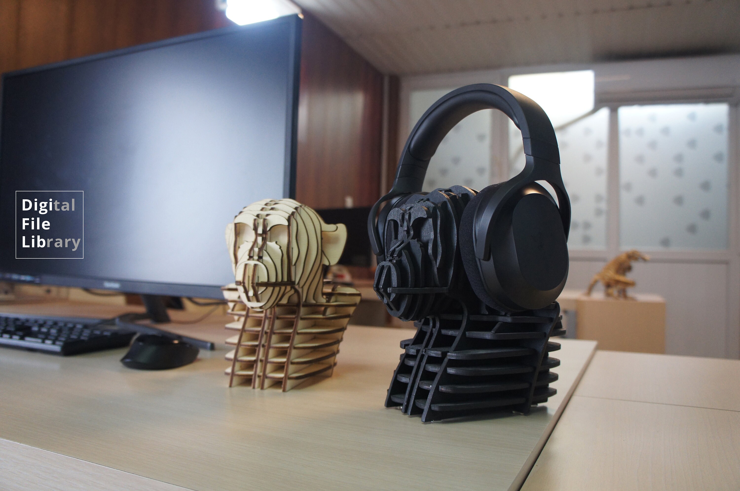 Monkey Headphone Stand Laser Cut File Digital Download Cdr/dxf/svg/eps ...