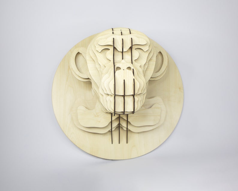 Monkey Head Wall Decor Laser Cut File | Digital Download | CDR/DXF/EPS ...